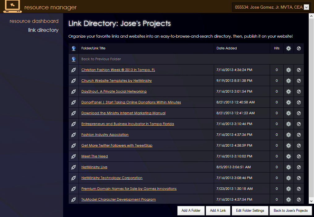 Resource Manager - Organizating General Website Resources and Data